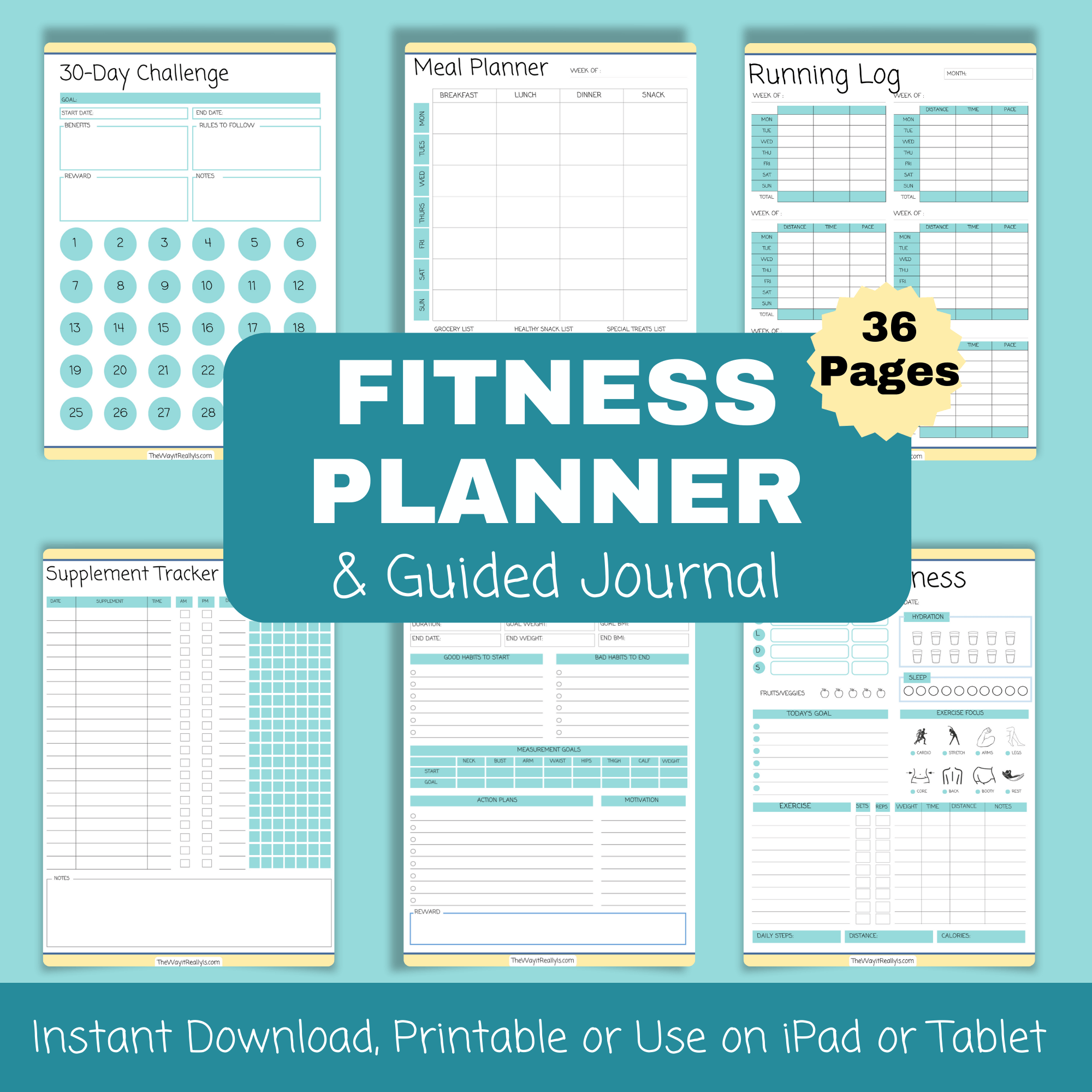 Printable Fitness Planner and Fitness Journal - The Way It Really Is