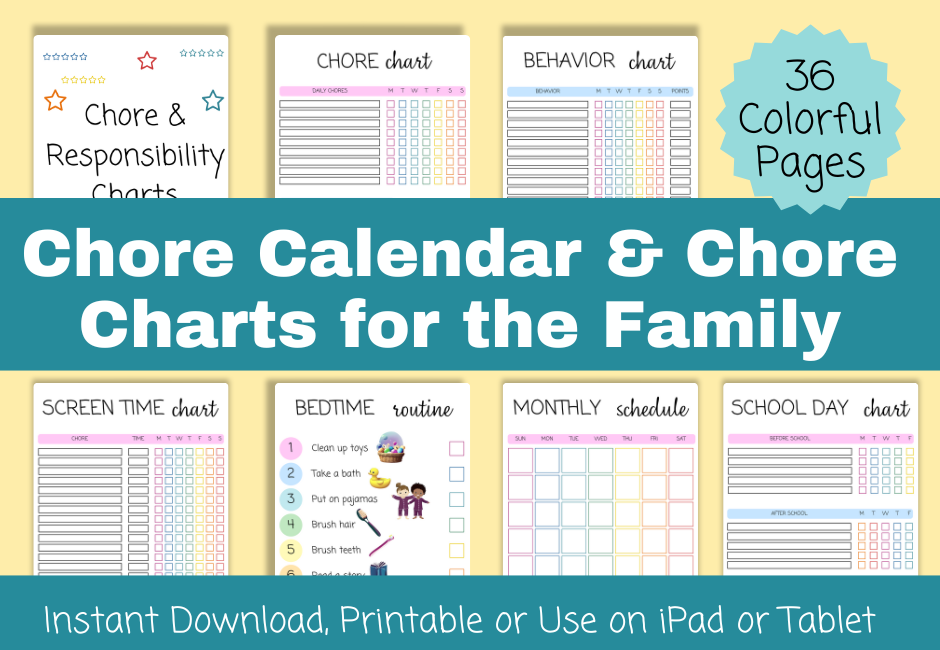 Chore Calendar Printable for Kids and Family - The Way It Really Is